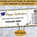 Printable Graduation Gift Coupon, Custom Gift Voucher, Editable ...