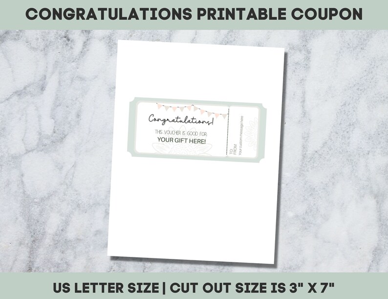 Editable Gift Voucher Pastel Congratulations Gift Coupon - Etsy