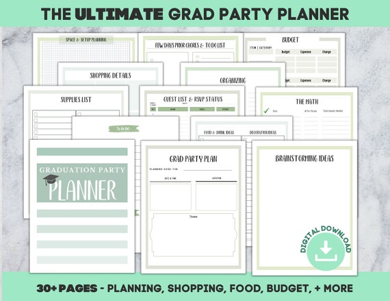 Graduation Party Planner Grad Party Planning Budget Guest - Etsy