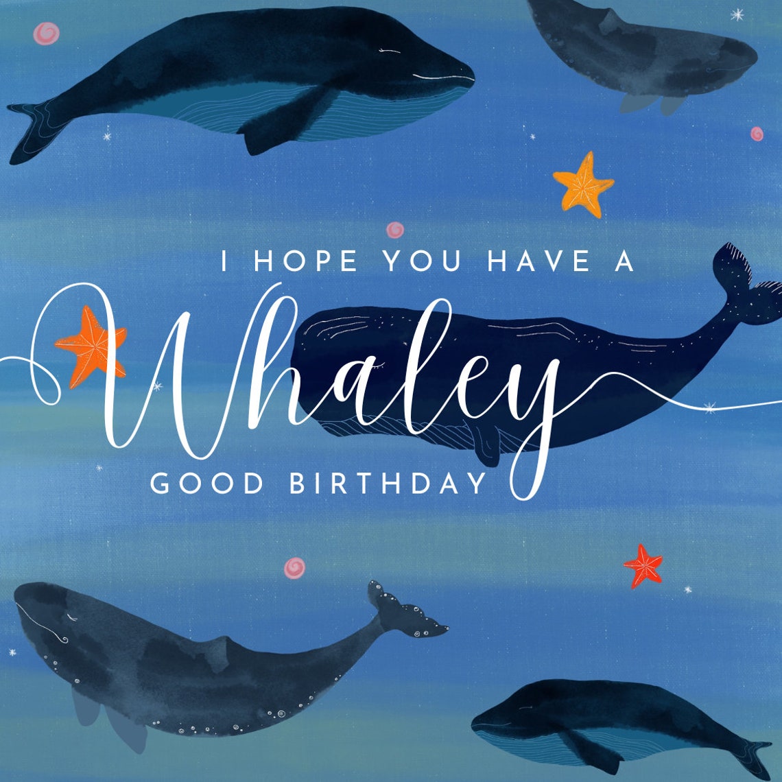Whaley Good Birthday Greeting Card by Cherlocha - Etsy