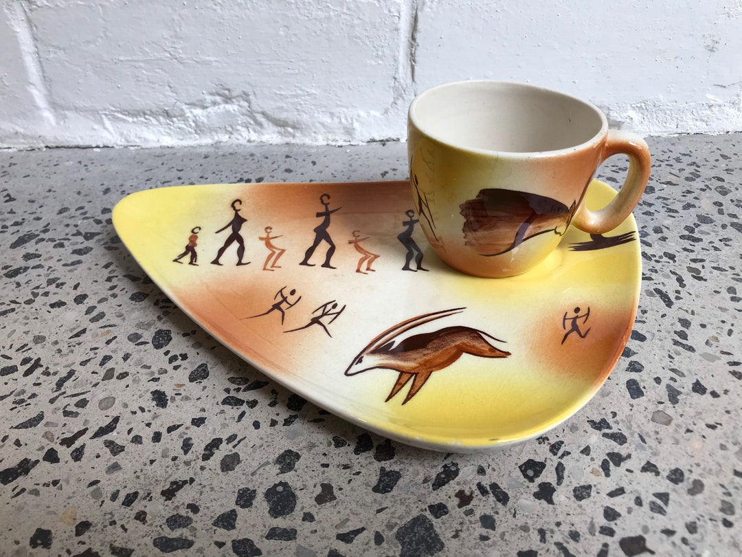 Lucia Ware South Africa Cup and Biscuit Saucer Springbok Warriors - Etsy