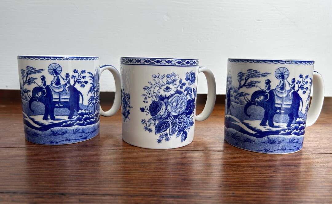 Spode Mugs Set of 3 Blue Room Collection - Etsy