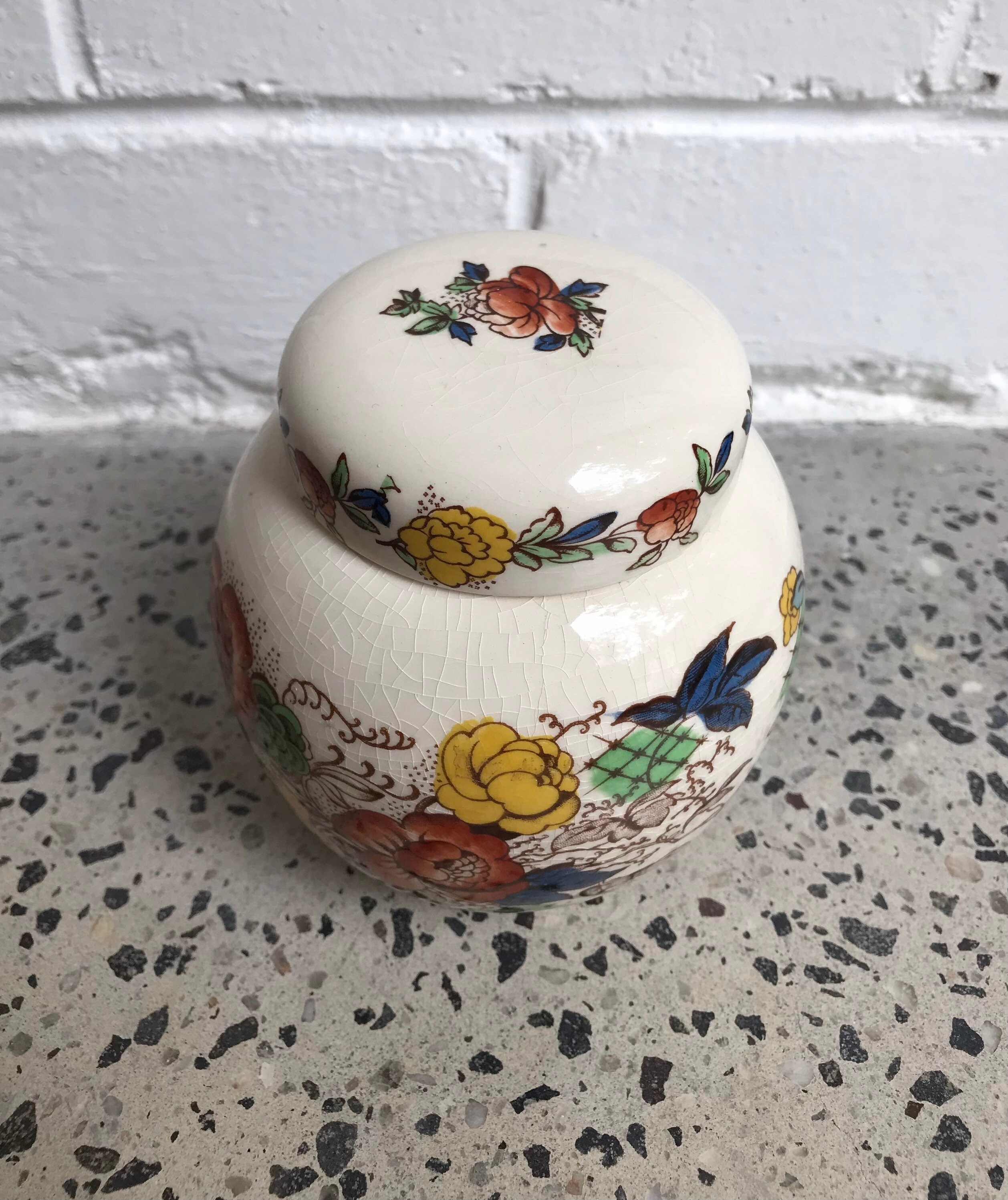 Vintage Ginger Jar by Sadler England Retro Flower Design - Etsy