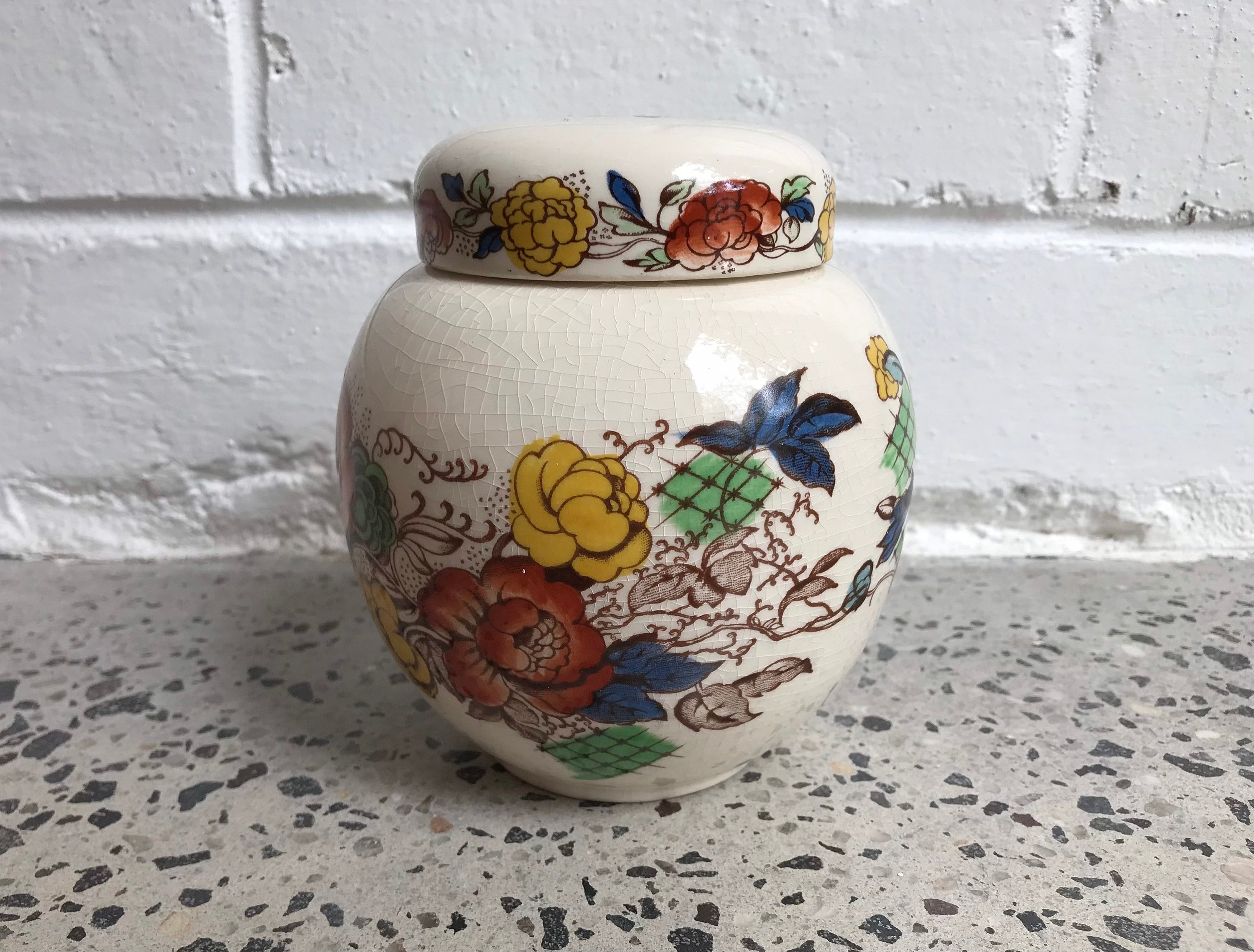 Vintage Ginger Jar by Sadler England Retro Flower Design - Etsy
