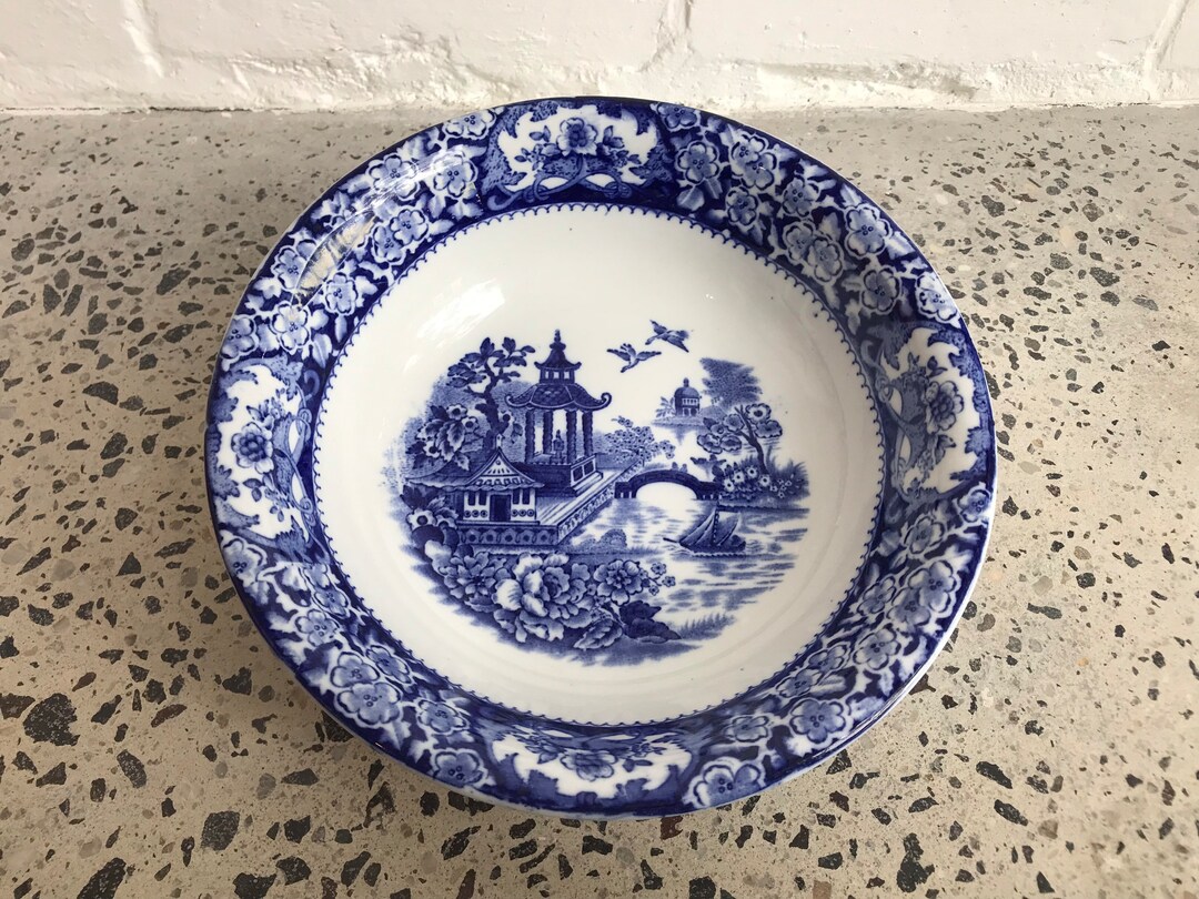 Antique Spode Blue Willow Serving Bowl Ca1800s - Etsy