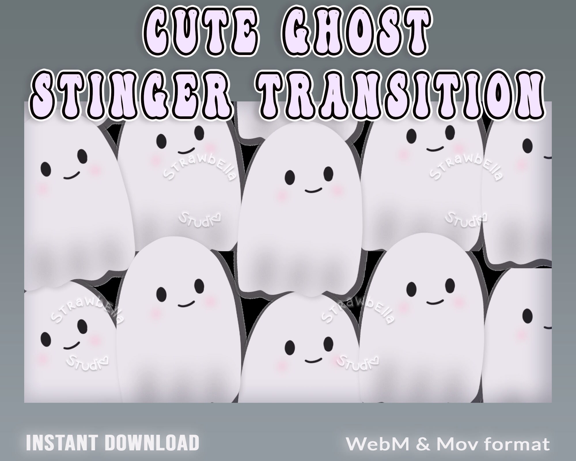 Cute Halloween Ghost Animation. Twitch Stinger. Video Transition. - Etsy