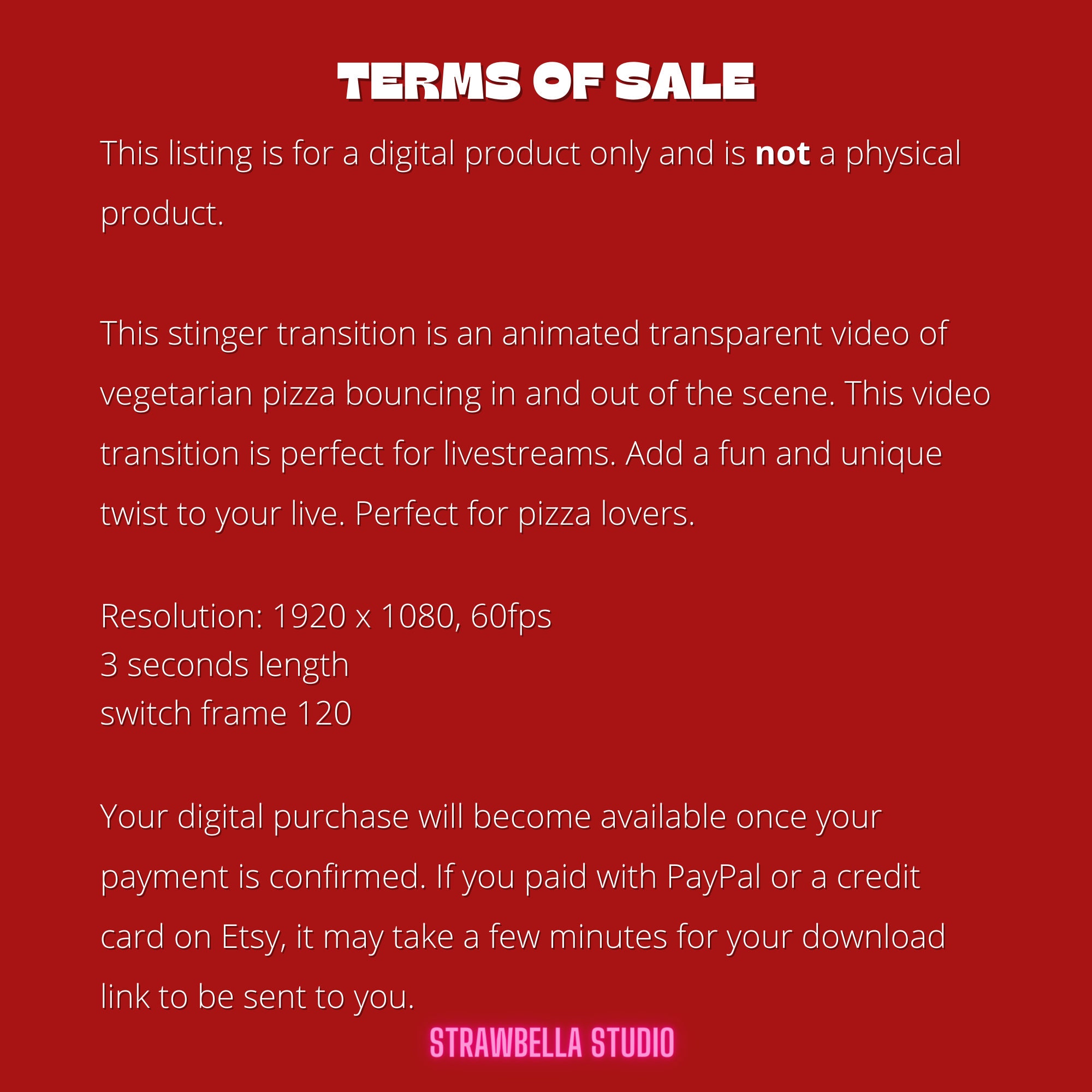 Pizza Twitch Stinger. Animated Food Transition. Pizza Animation. - Etsy