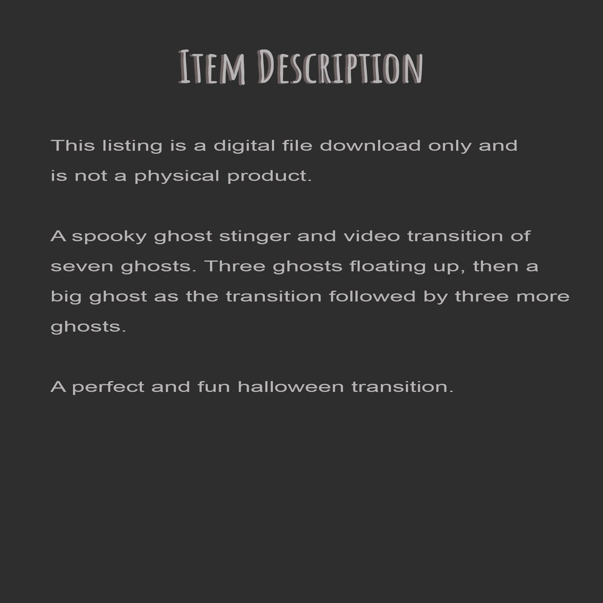 Ghost Stinger. Spooky Transition. Cute Animated Halloween Stinger ...