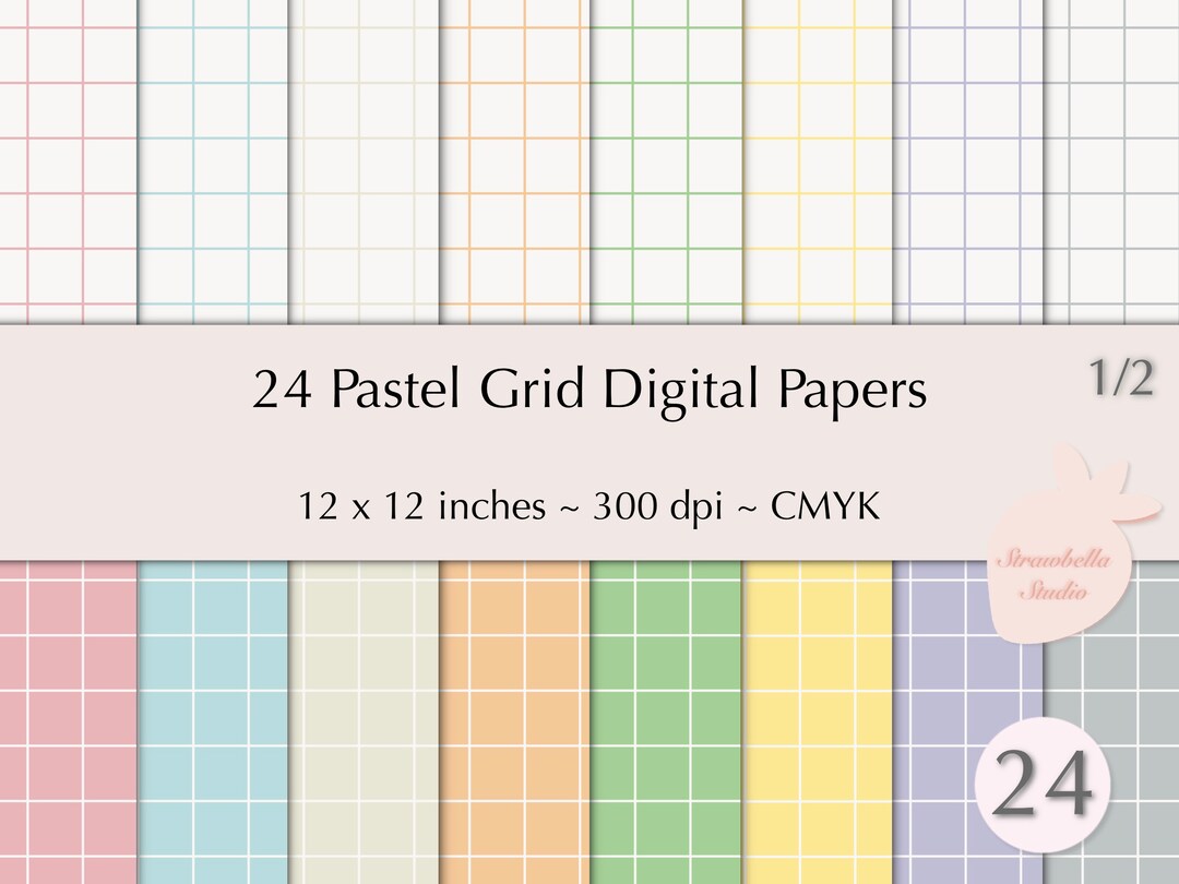 Pastel Grid Digital Paper Pack: Seamless Patterns (instant Download) - Etsy