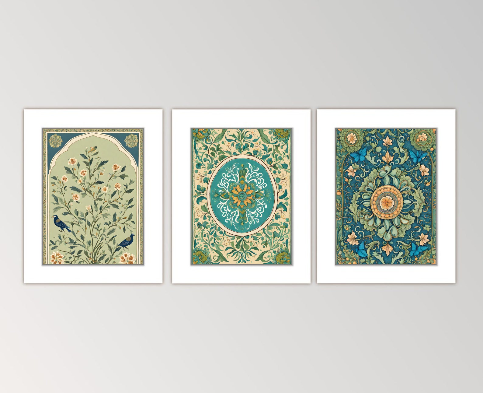 Indian Pattern Art Set of 3, Indian Pichhawai Painting, Living Room ...