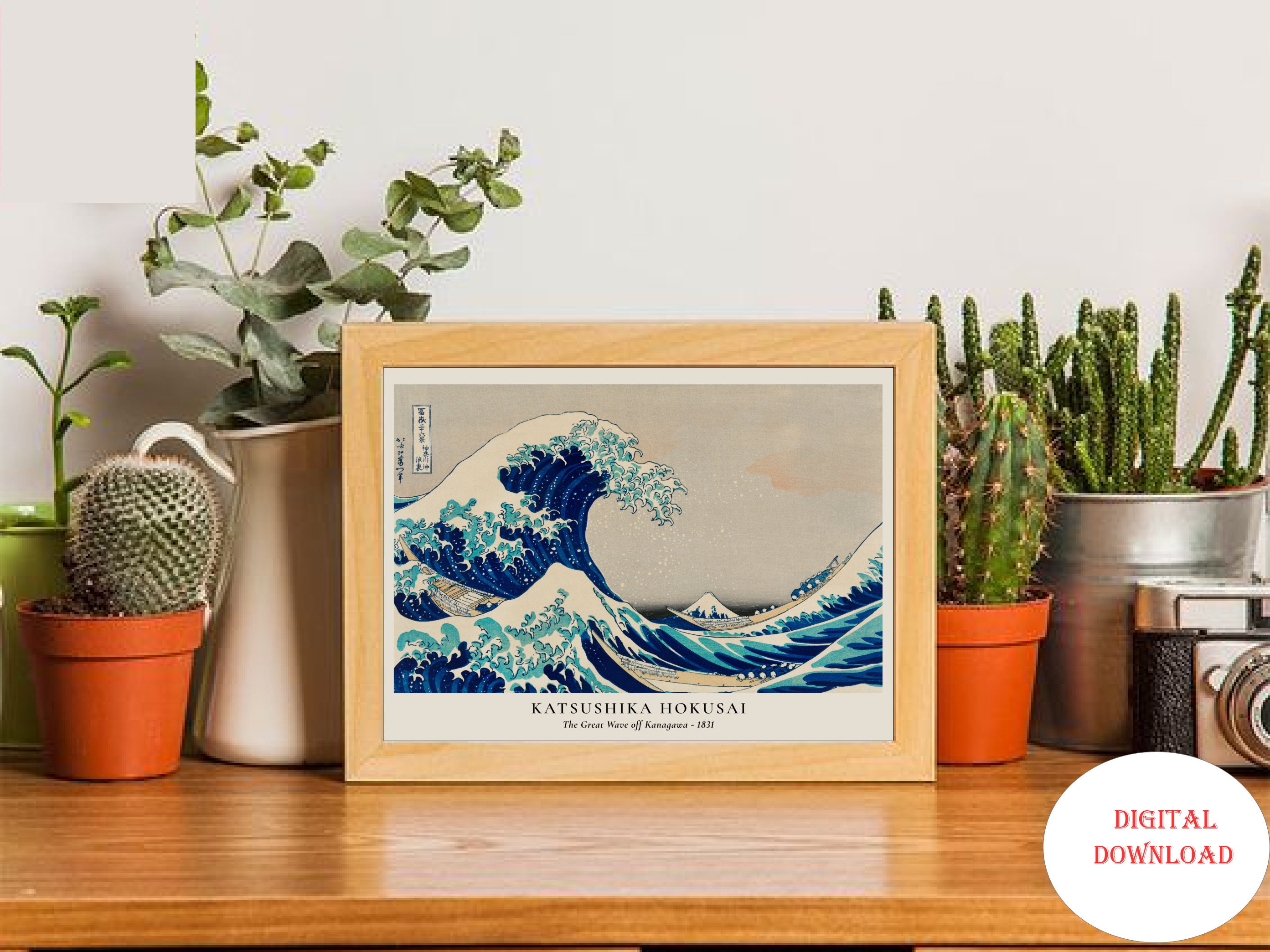 Katsushika Hokusai Japanese Exhibition Poster, the Great Wave Print ...