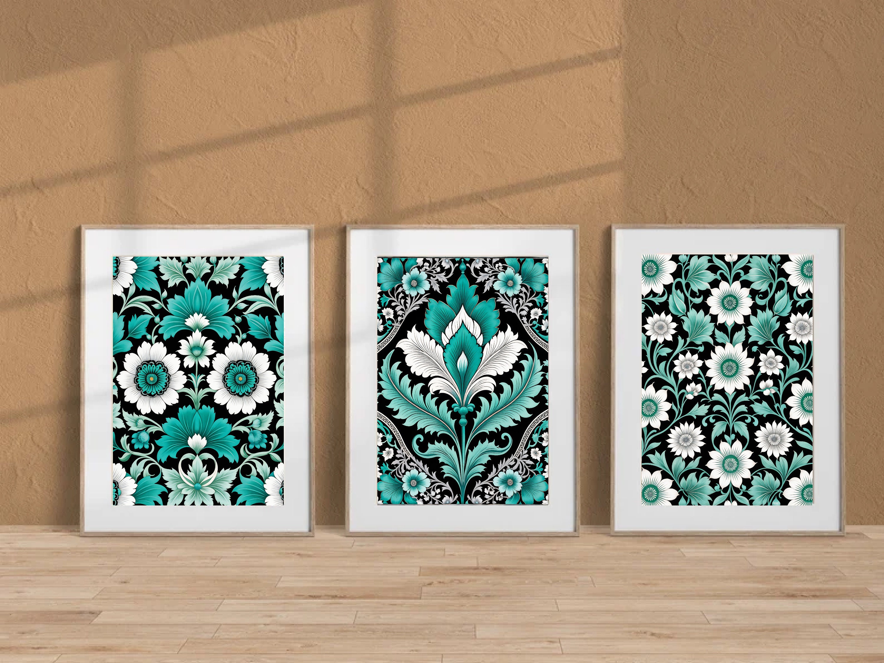 Floral Art Prints: Traditional Folk Art Set of 3 (digital Download) - Etsy