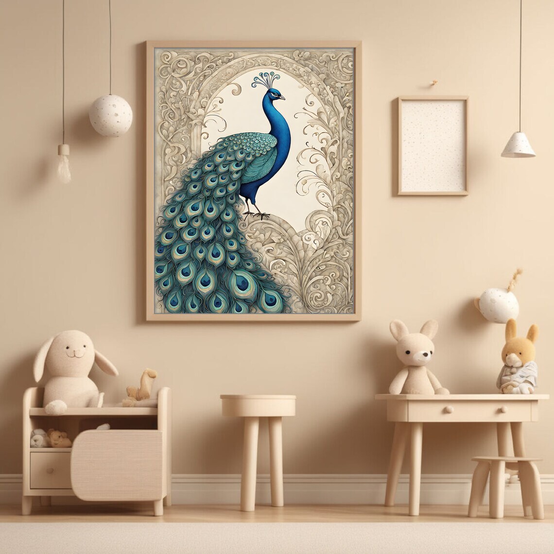 Indian Folk Art Indian Pichawai Art Set of 3 Indian Peacock - Etsy