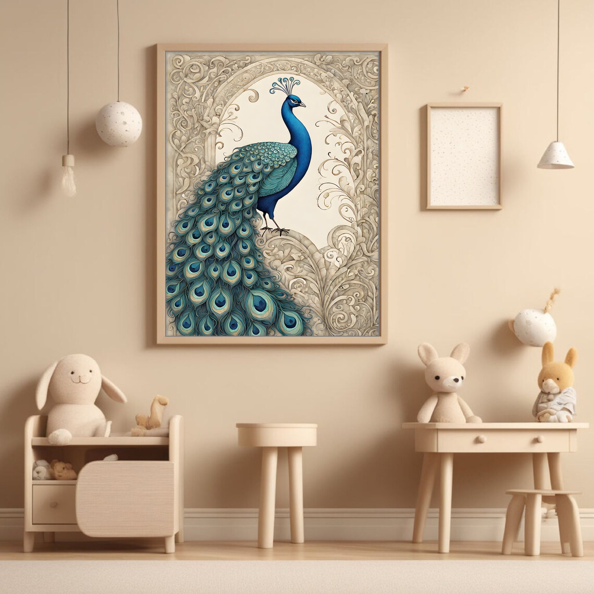 Indian Folk Art Indian Pichawai Art Set of 3 Indian Peacock - Etsy