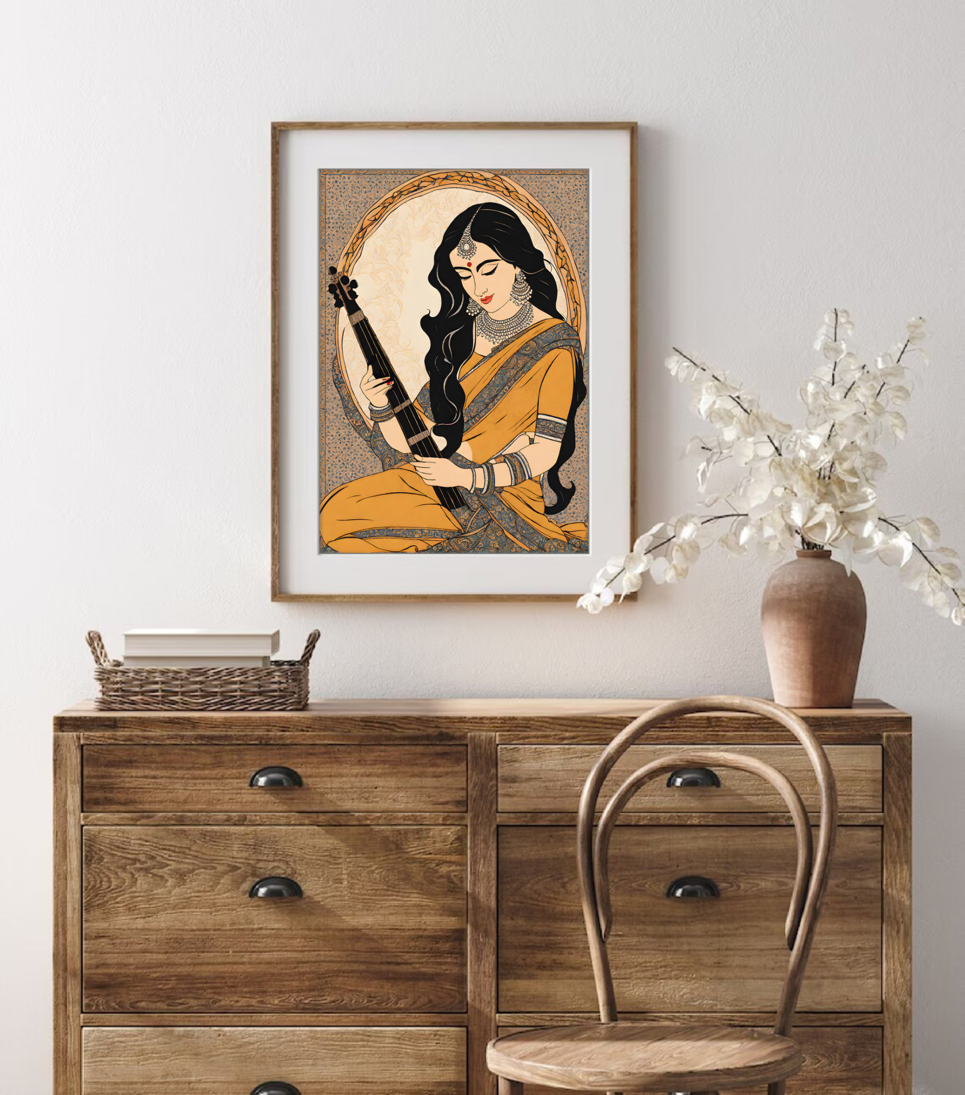 Indian Girl Art Print Indian Girl Digital Wall Artindian - Etsy