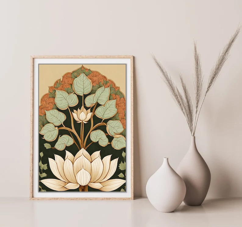 Lotus Pichwai Art Print: Traditional Folk Art (digital Download) - Etsy