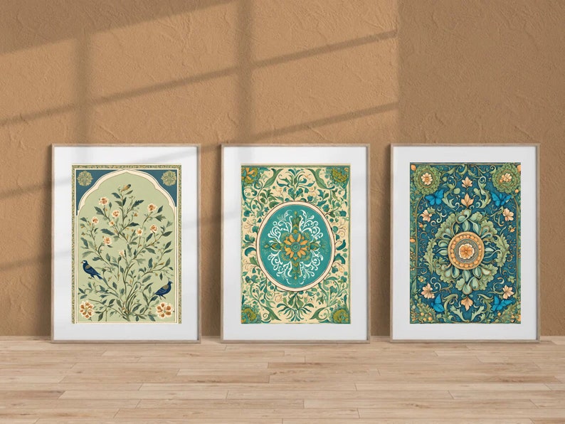 Indian Pattern Art Set of 3, Indian Pichhawai Painting, Living Room ...