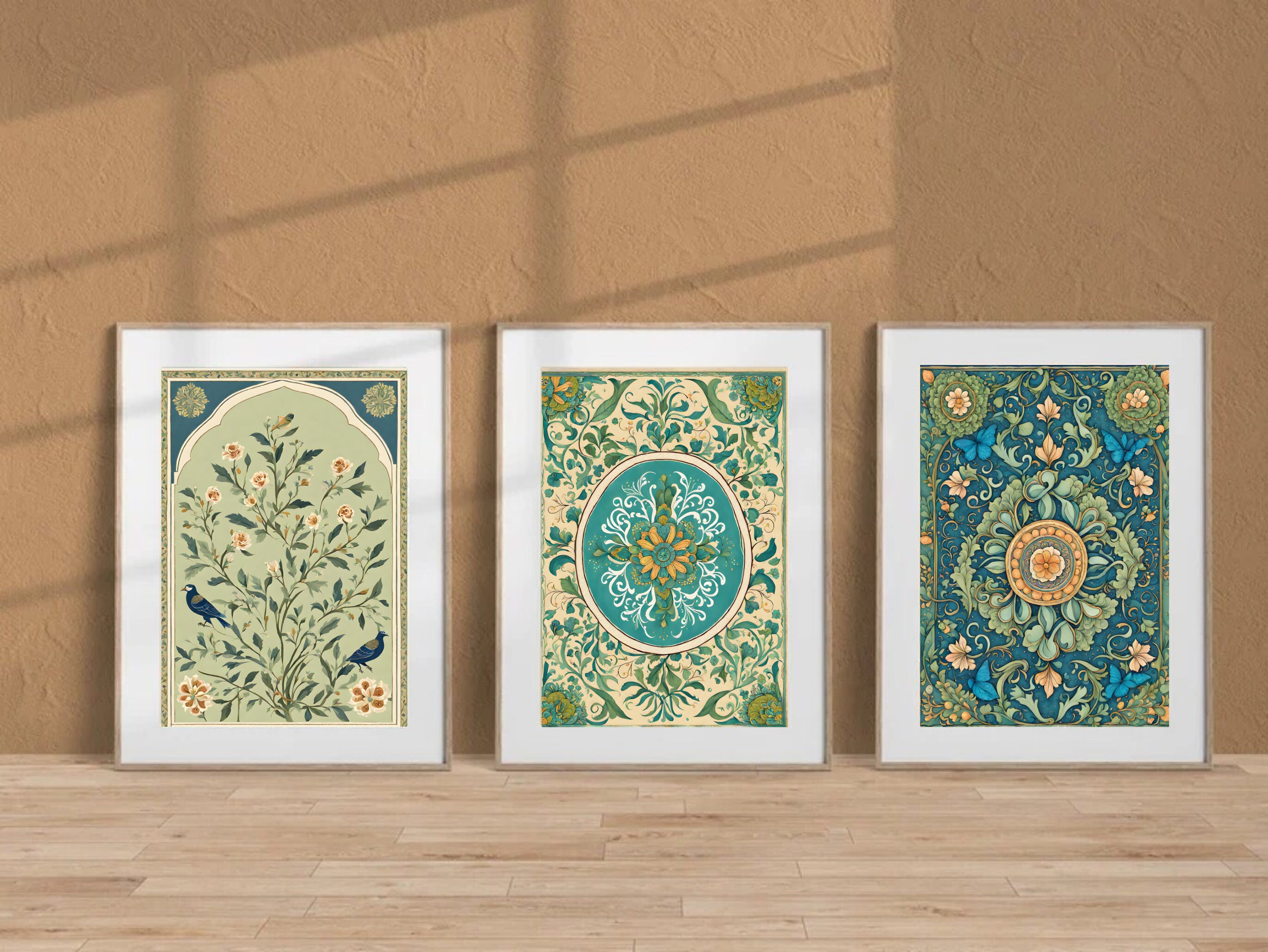 Indian Pattern Art Set of 3, Indian Pichhawai Painting, Living Room ...