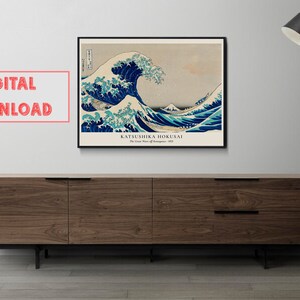 Katsushika Hokusai Japanese Exhibition Poster, the Great Wave Print ...