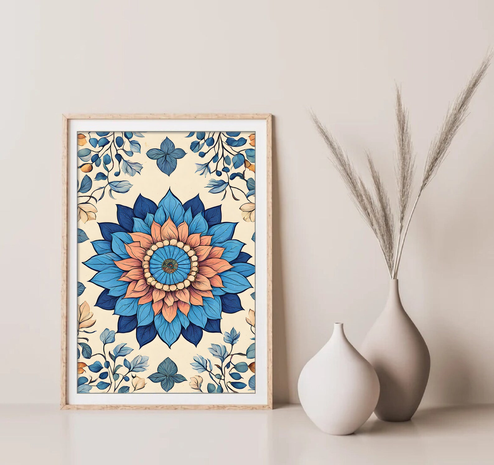 Indian Folk Art Set of 3 Indian Pichawai Artindian Lotus - Etsy