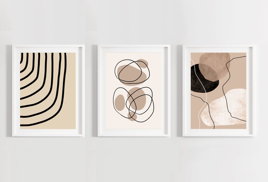 Abstract Wall Art Prints Abstract Art Set of 3 Wall Prints - Etsy