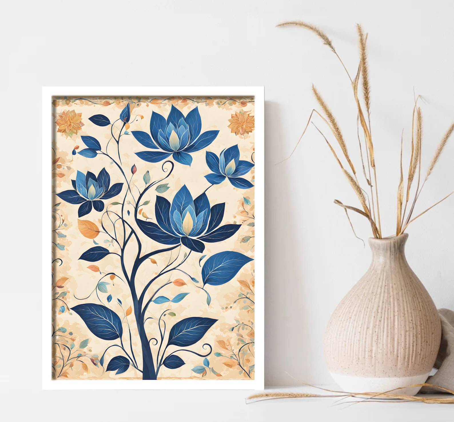 Indian Art, Indian Lotus Wall Art, Set of 3, Indian Lotus Painting ...