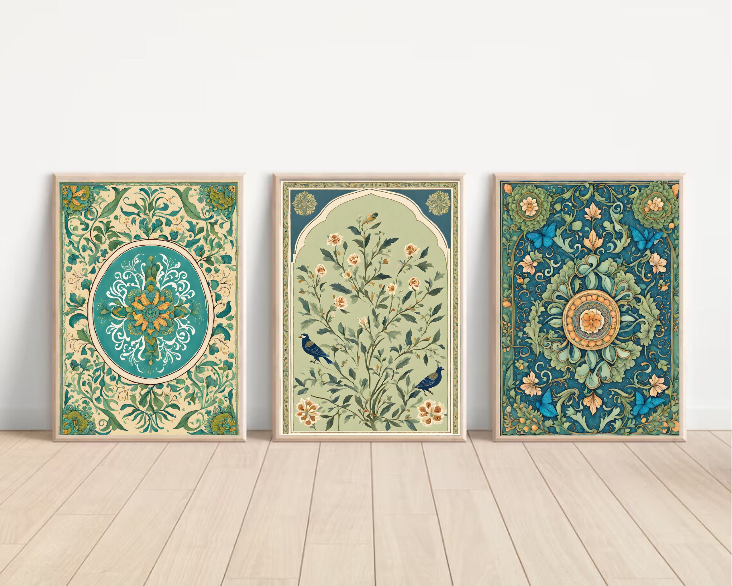 Indian Pattern Art Set of 3, Indian Pichhawai Painting, Living Room ...