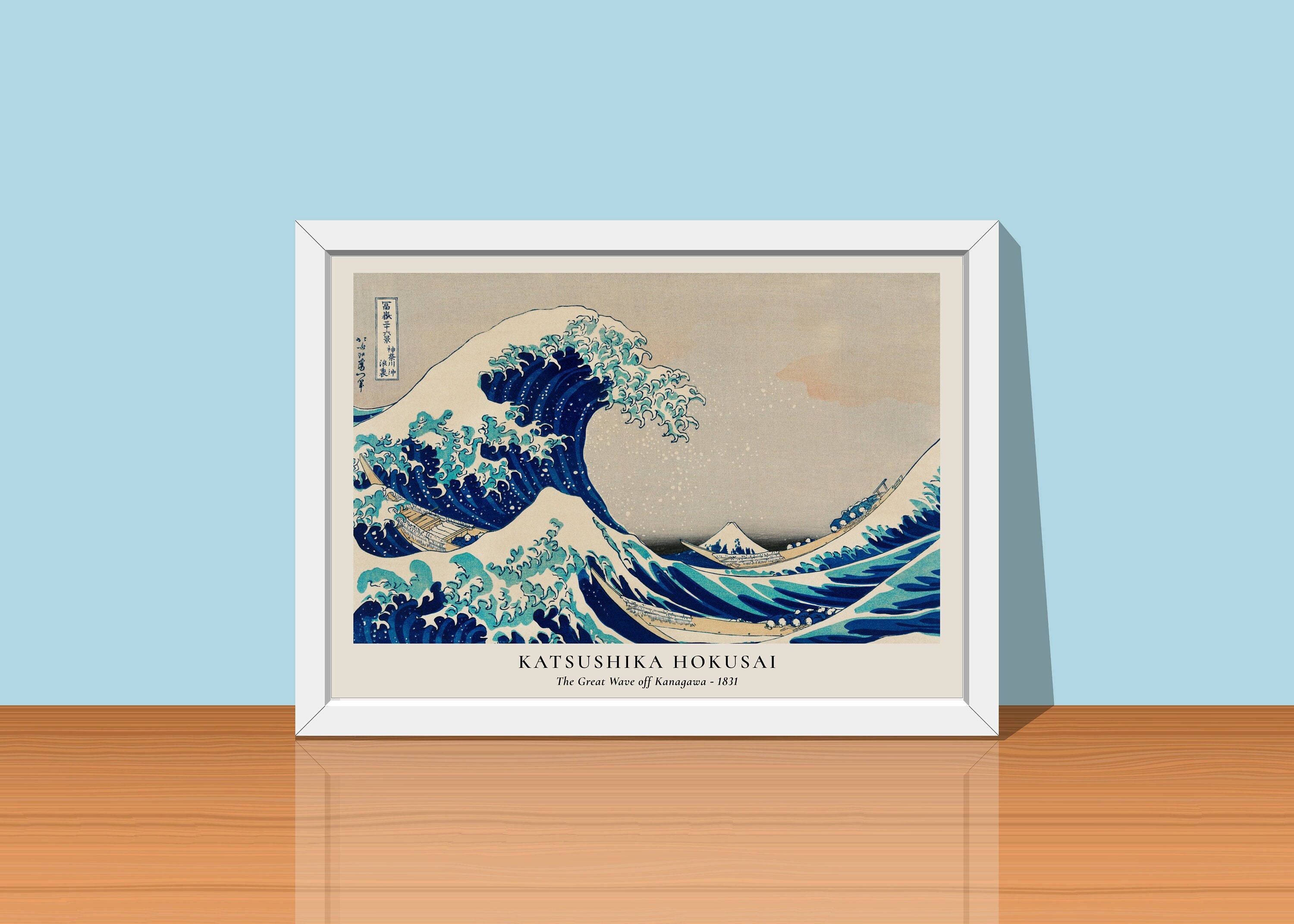 Katsushika Hokusai Japanese Exhibition Poster, the Great Wave Print ...