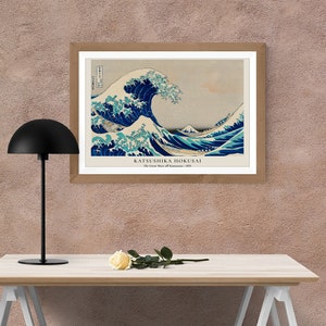 Katsushika Hokusai Japanese Exhibition Poster, the Great Wave Print ...