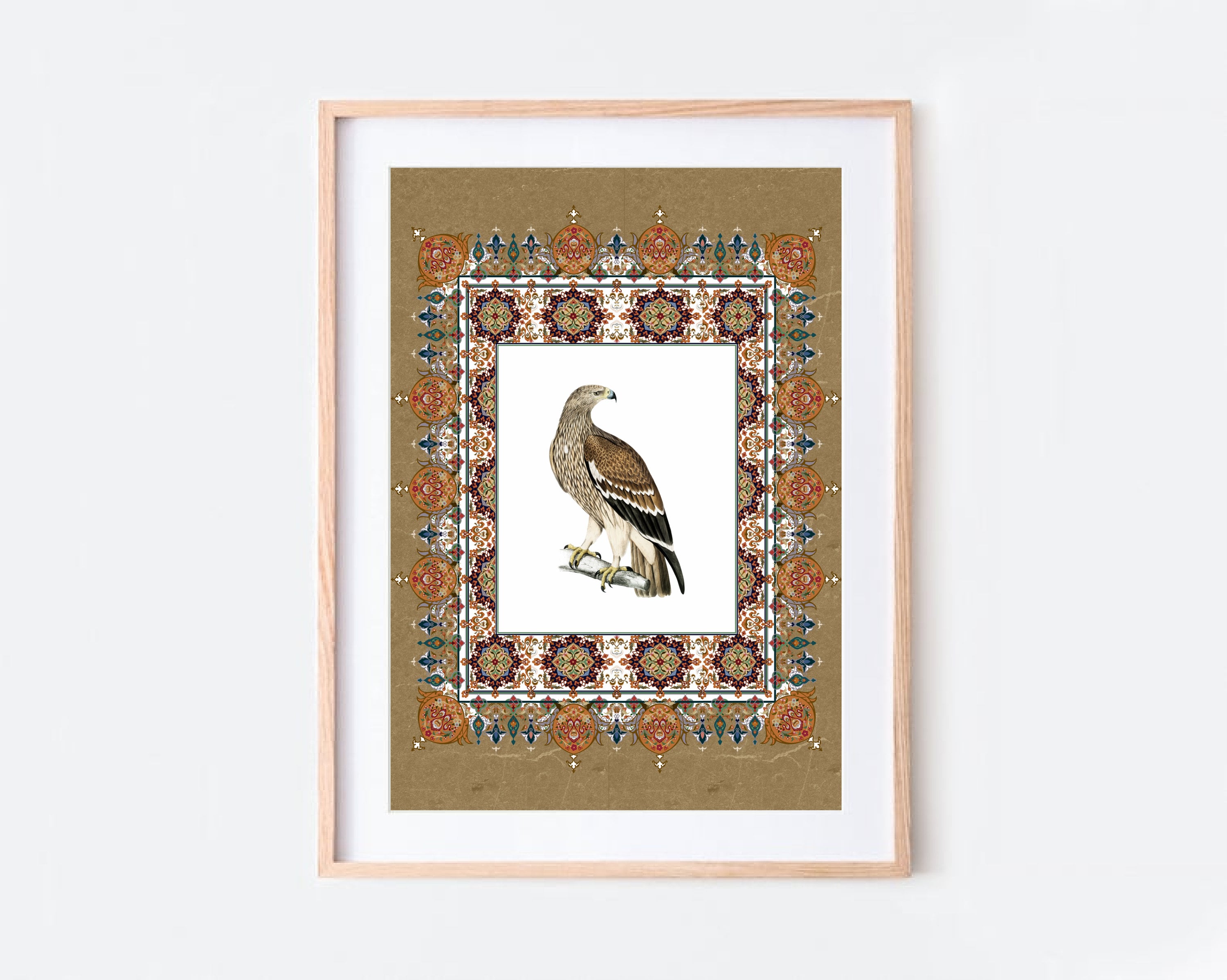 Indian Art, Indian Falcon Wall Art, Indian Mughal Miniature Painting ...