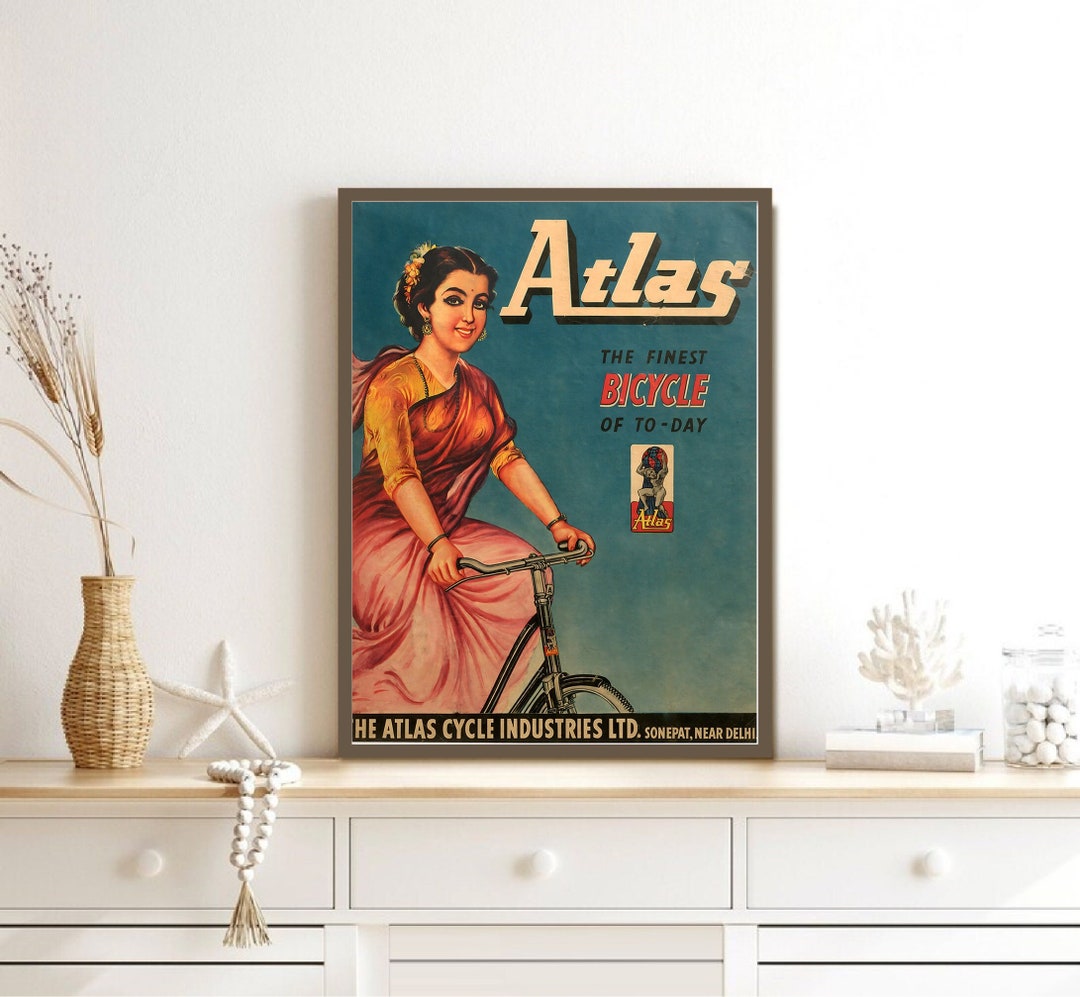 Vintage Atlas Bicycle Ad Poster: Printable Wall Art (digital Download ...