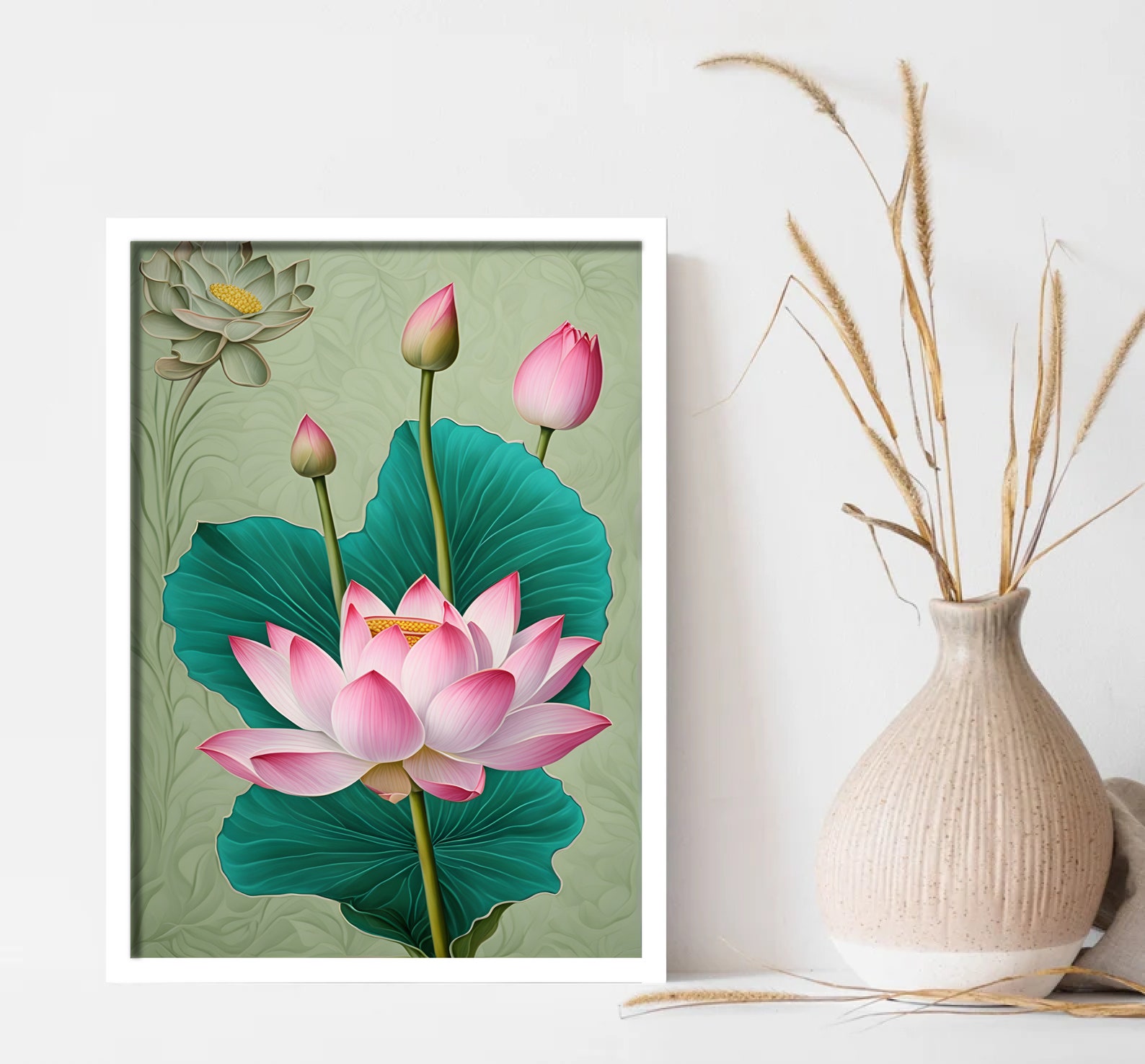 Lotus Pichwai Art Print: Traditional Folk Art (digital Download) - Etsy