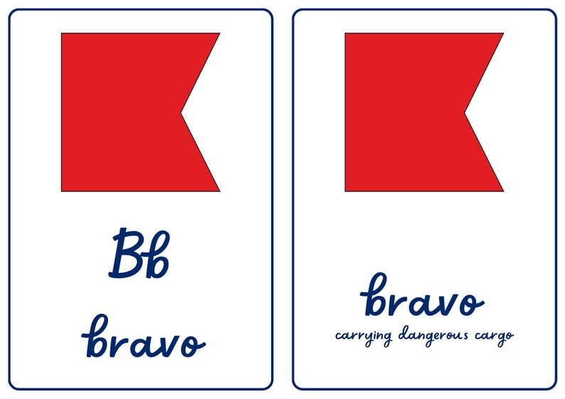 Nautical Alphabet Flags (cursive Edition) - Etsy