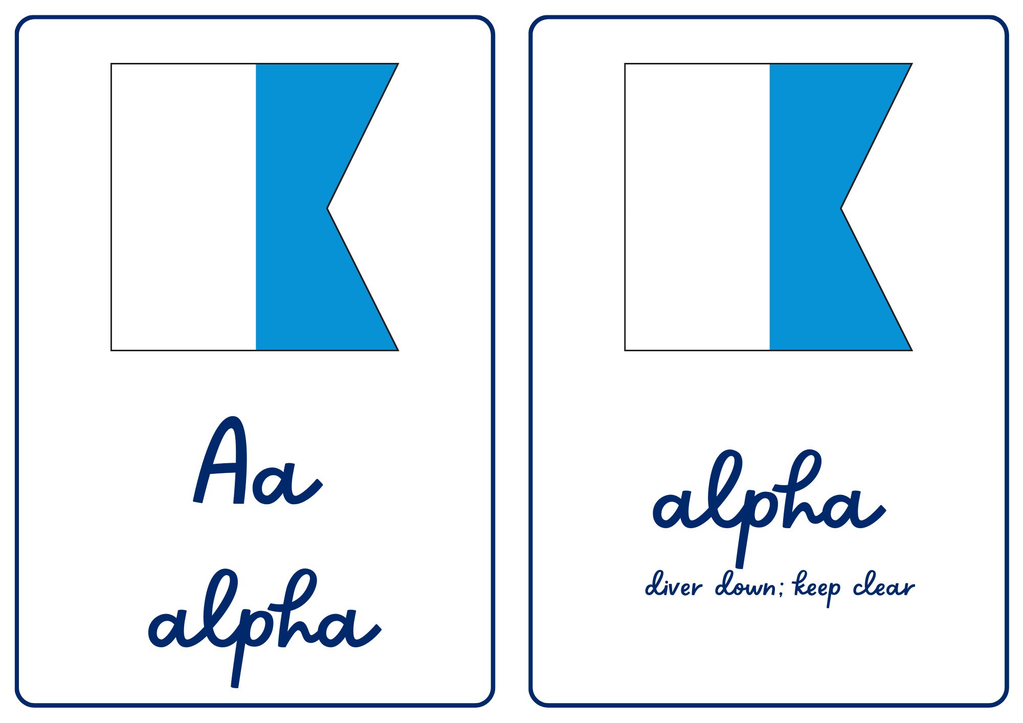 Nautical Alphabet Flags (cursive Edition) - Etsy