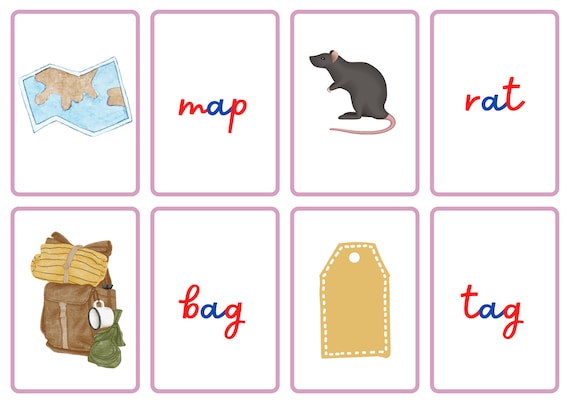 Montessori PINK Series COMPLETE SET cursive Edition - Etsy