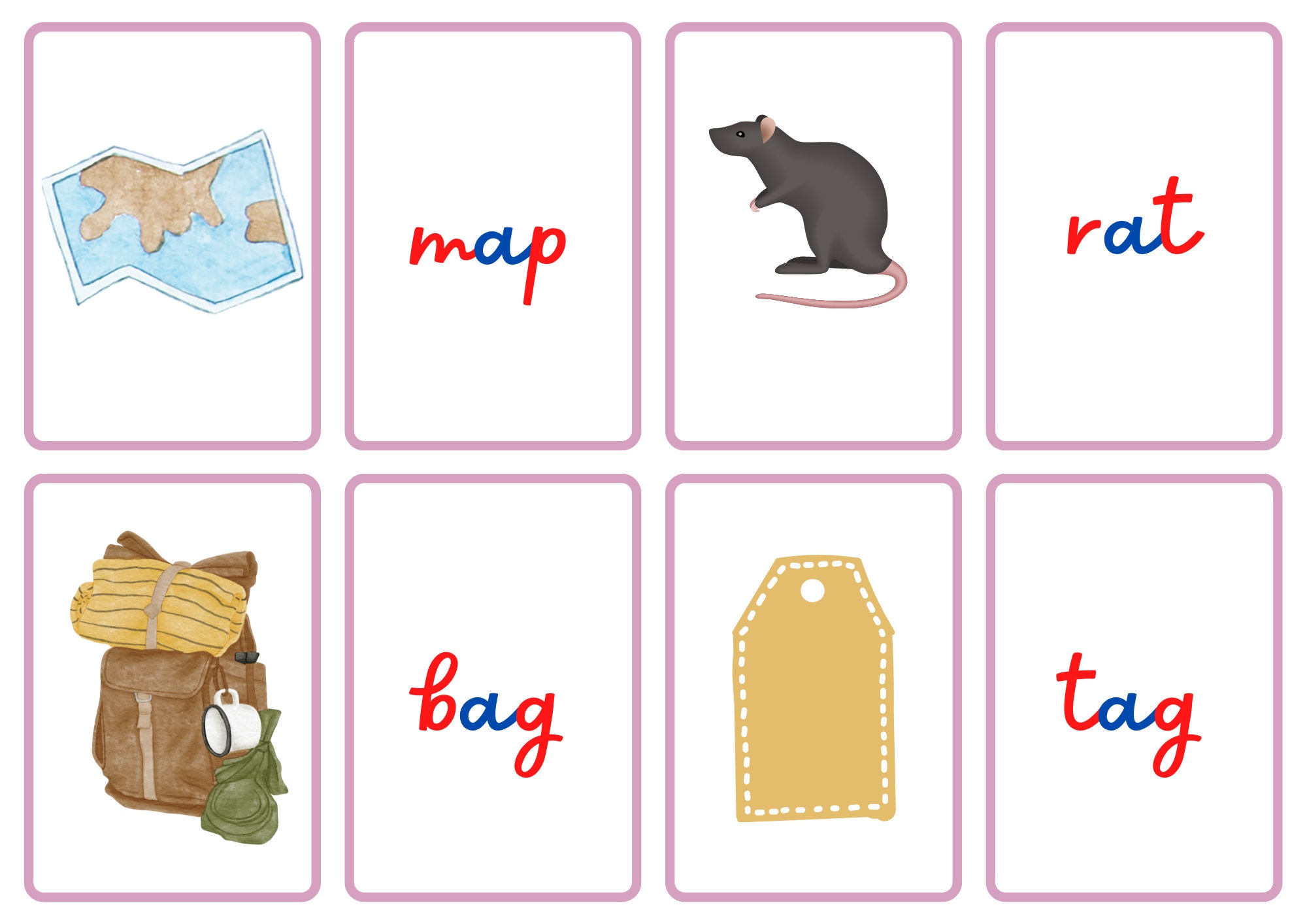 Montessori PINK Series COMPLETE SET (cursive Edition) - Etsy