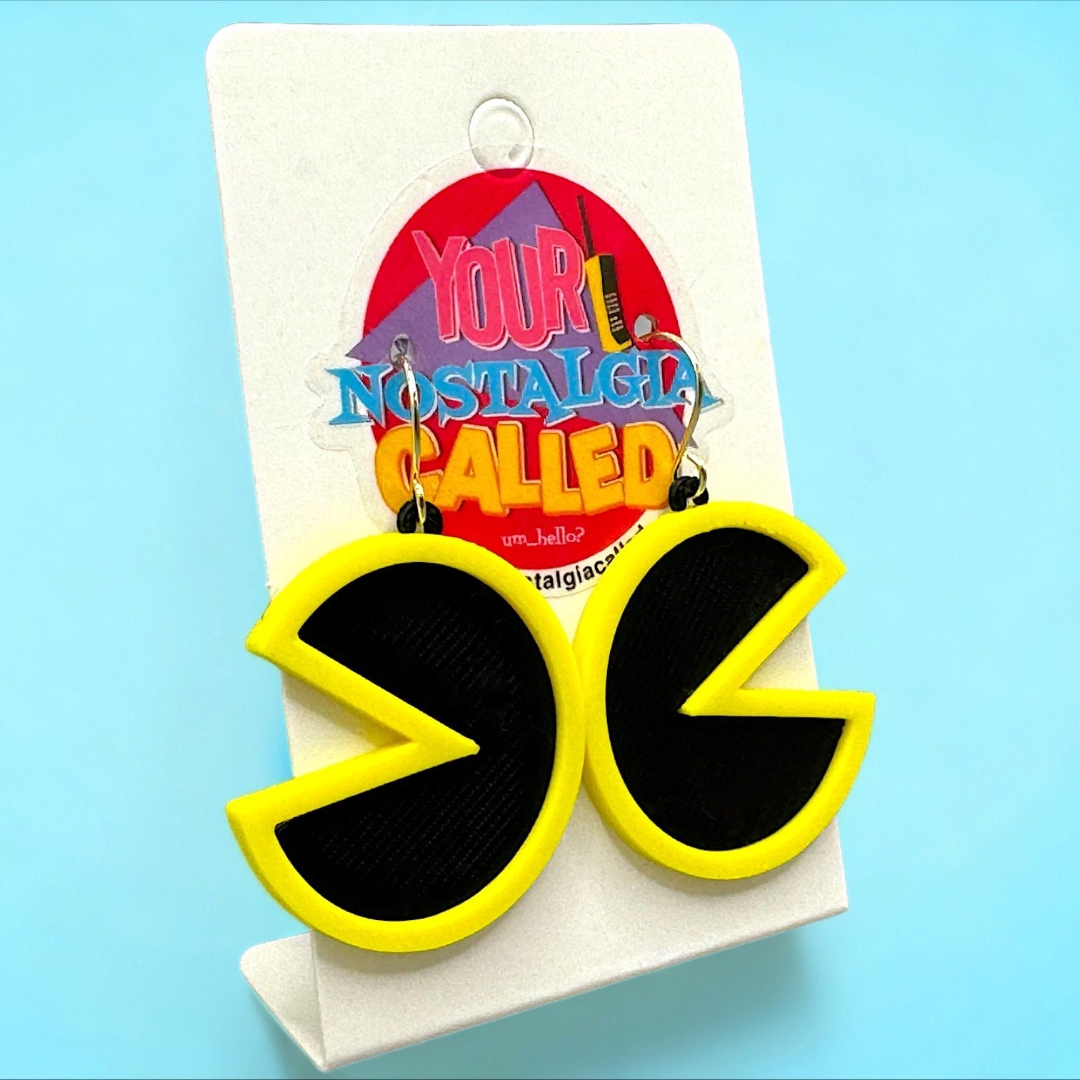 Chase Retro Fun: Pac-man & Blinky Outline 3D Earrings - A Classic Game ...