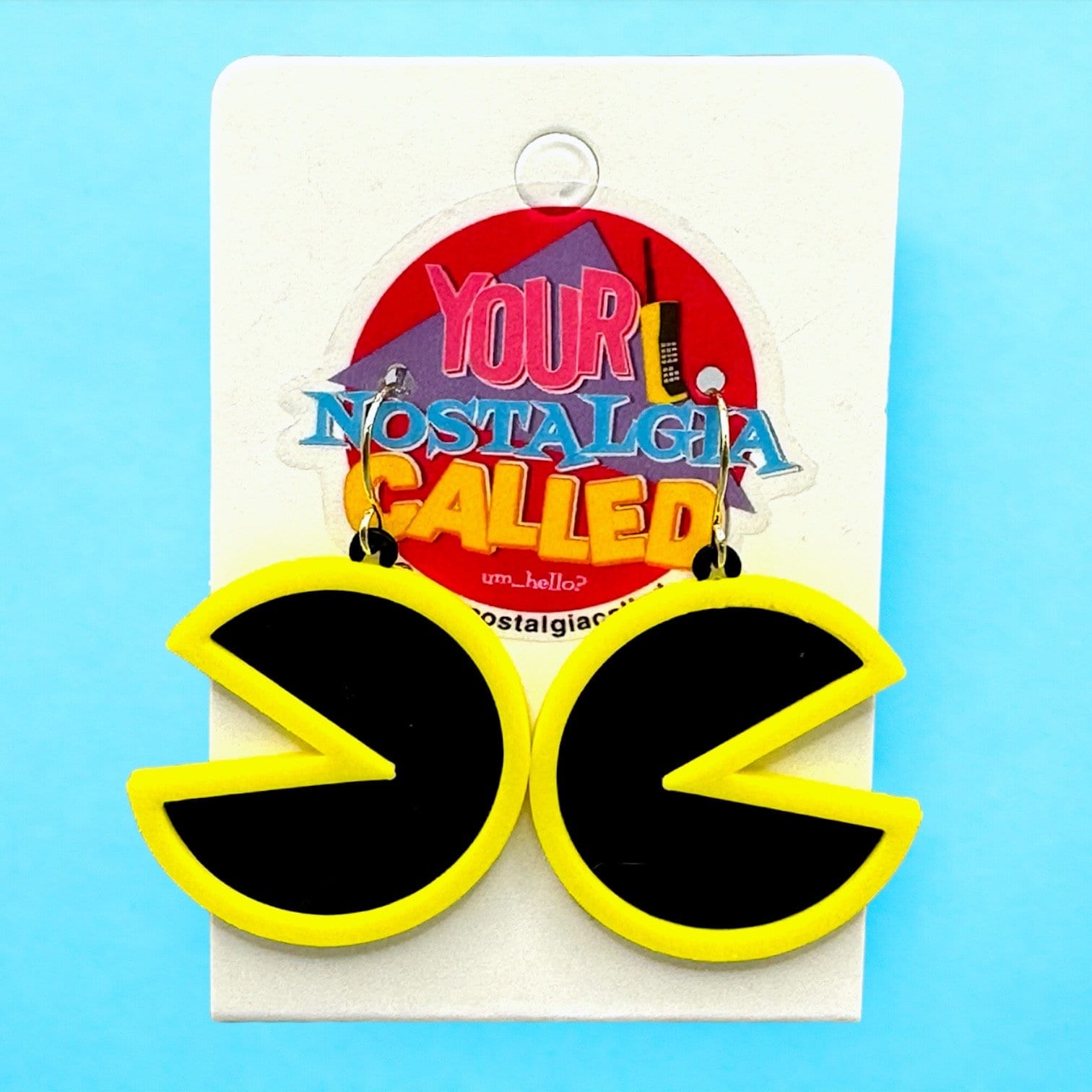 Chase Retro Fun: Pac-man & Blinky Outline 3D Earrings - A Classic Game ...
