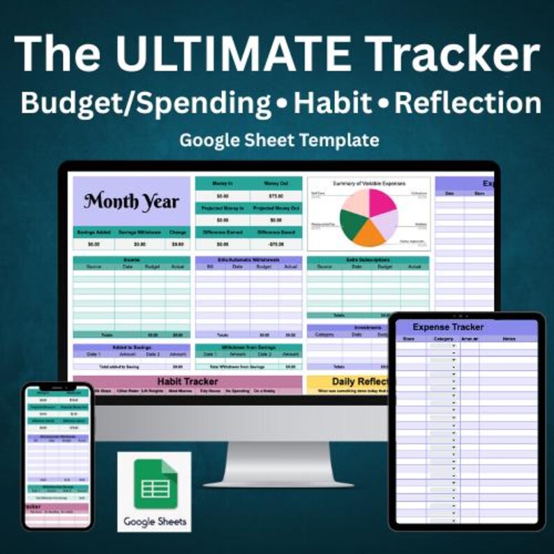 Budget, Habit/goal Tracker, and Reflection Bundled in ONE Tracker ...
