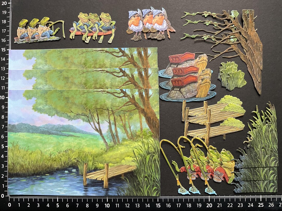 Pond Scenes, Backgrounds, Fishing, Frogs, Decoupage Foliage, Die Cuts ...
