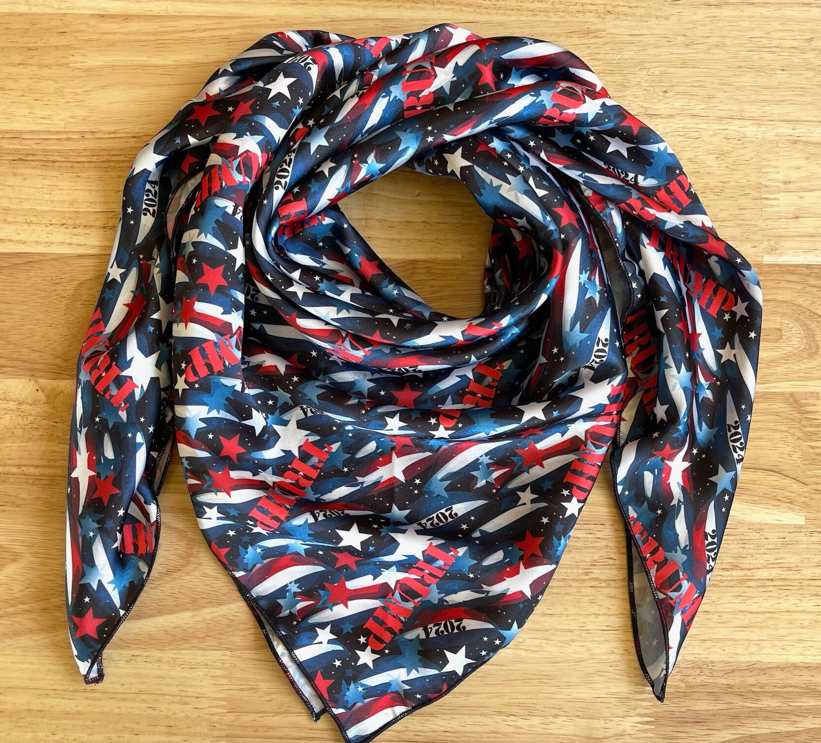 TRUMP 2024 WILDRAG / Red White Blue Scarf / Maga/donald Trump/ Hand ...