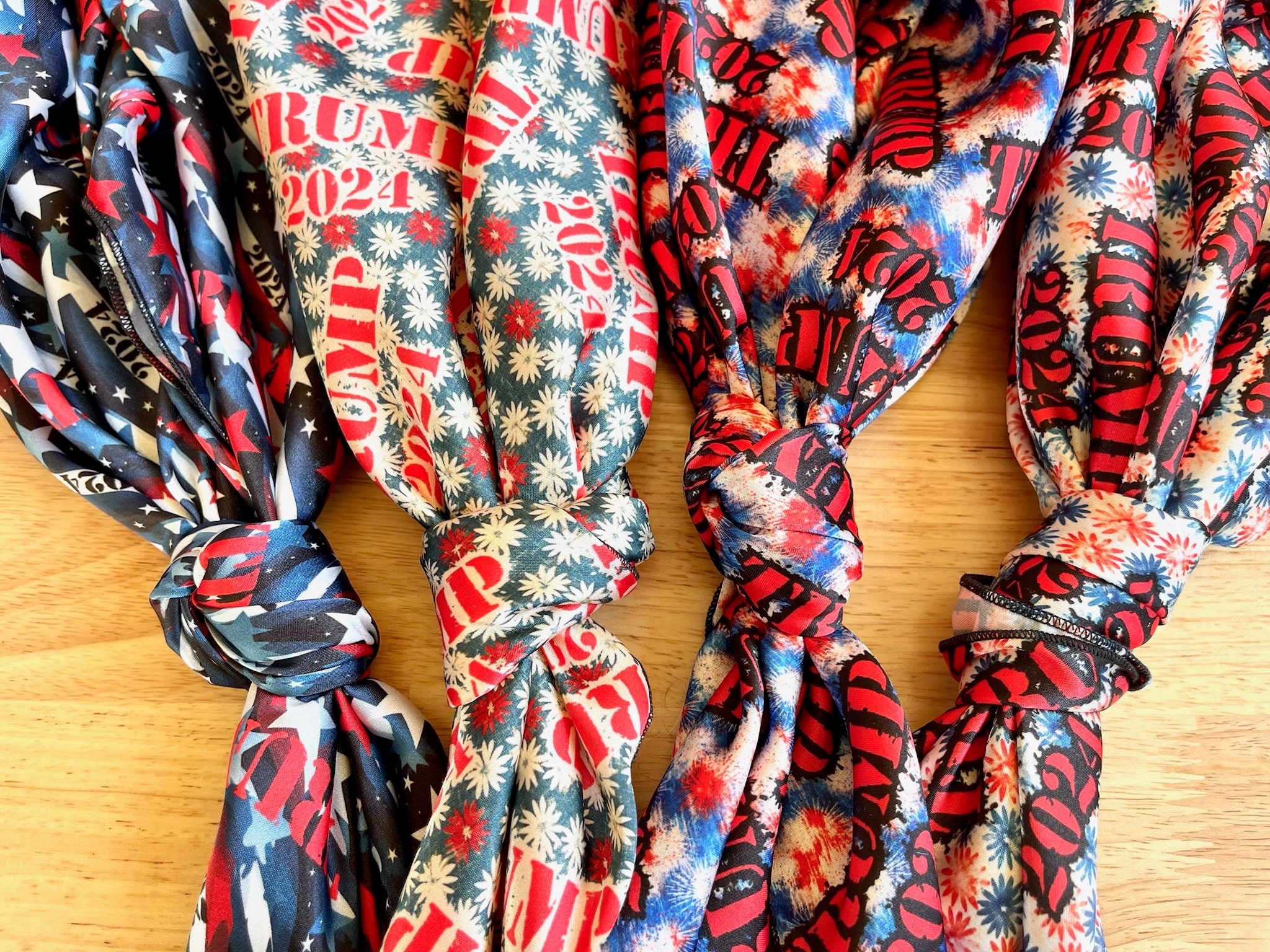 TRUMP 2024 WILDRAG / Red White Blue Scarf / Maga/donald Trump/ Hand ...