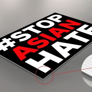 Stop Asian Hate Yard Sign, 3 Sizes, Free H-stake Included, Quick ...