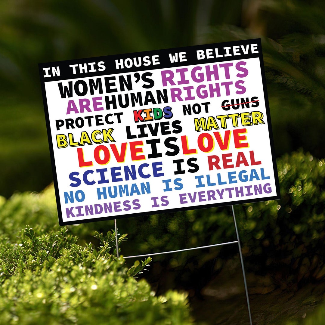 Progressive Values Yard Sign: Social Justice, Equality - Made in USA - Etsy