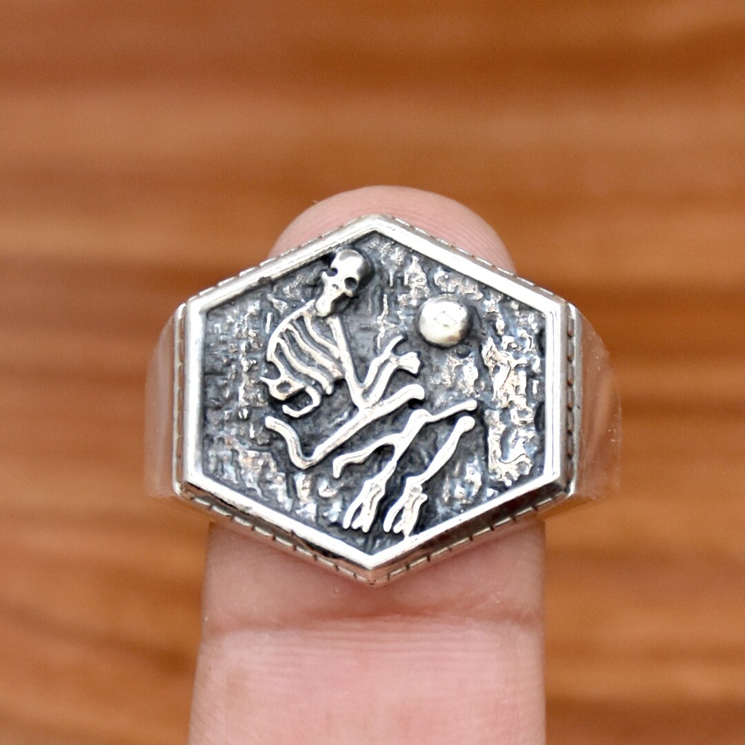 Solid 925 Sterling Silver Body Structure Ring, Handmade Silver Ring ...