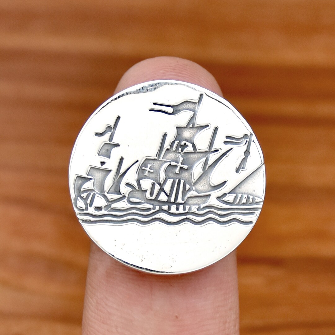 925 Sterling Silver Viking Ship Ring for Men, Handmade Silver Ring ...