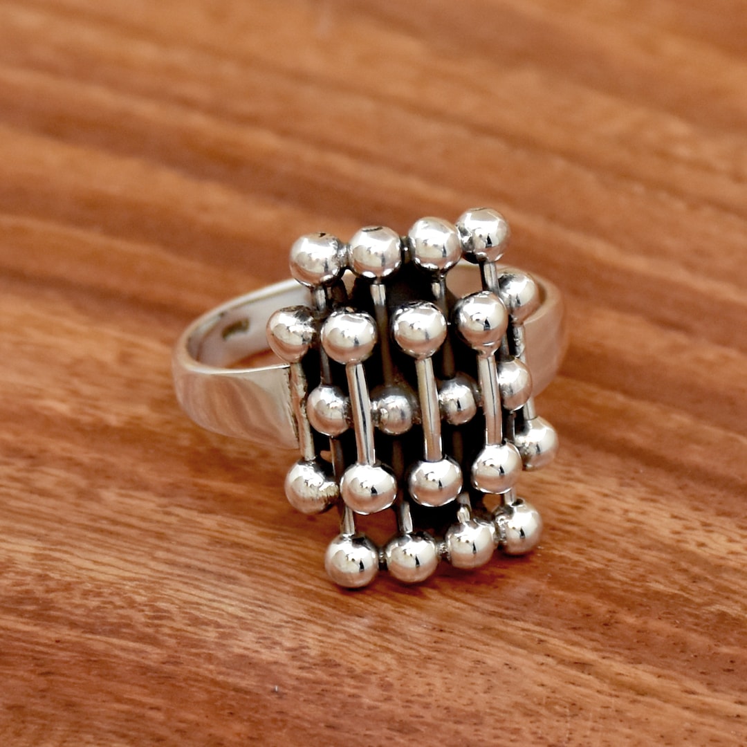 Solid 925 Sterling Silver Balls Ring, Handmade Silver Ring, Balls Ring ...