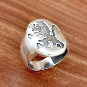 Lion Design Ring, Men's Unique Design Ring, Silver Lion Ring, Thumb ...