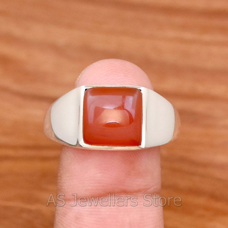 Natural Carnelian Ring Men's Ring Carnelian Men's - Etsy