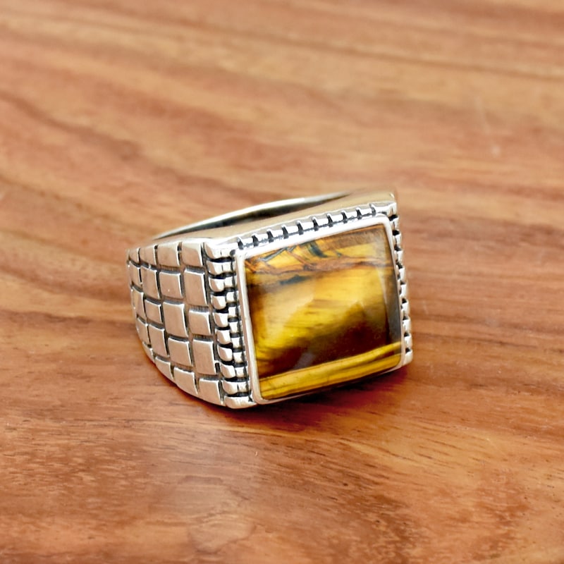 Tiger Eye Ring - Etsy